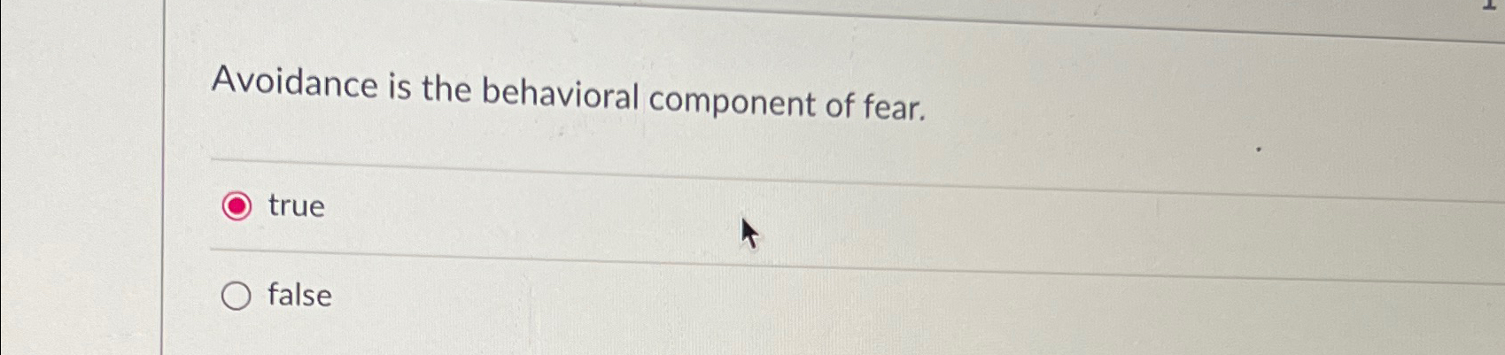 Solved Avoidance is the behavioral component of | Chegg.com