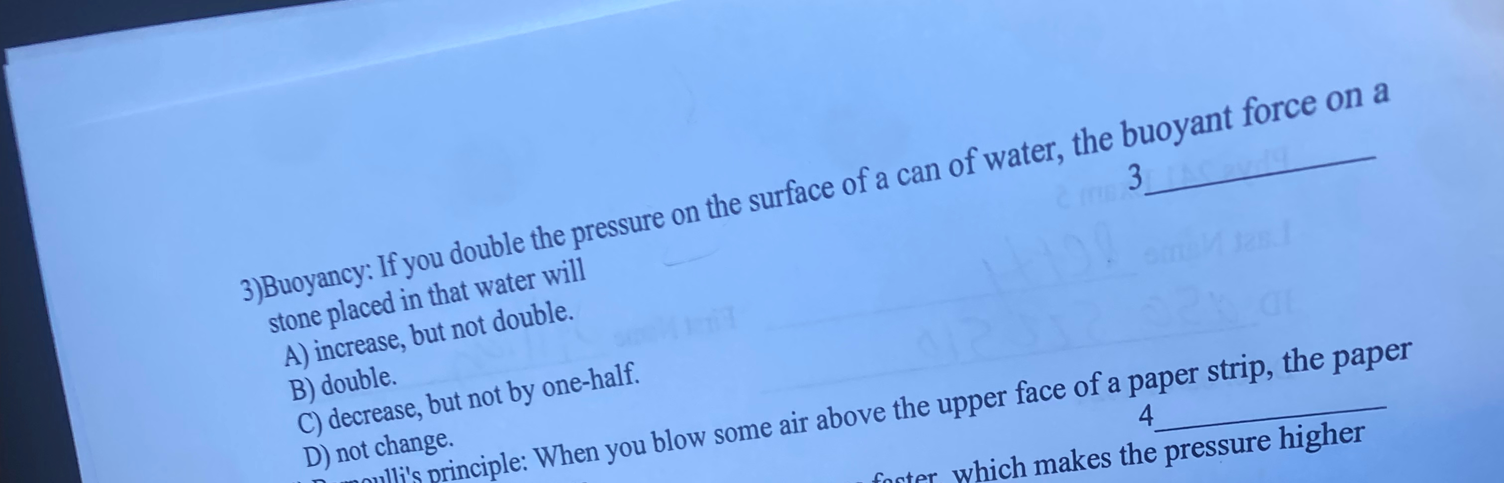 Solved Buoyancy: If you double the pressure on the surface | Chegg.com
