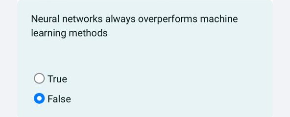 Solved Neural networks always overperforms machine learning | Chegg.com