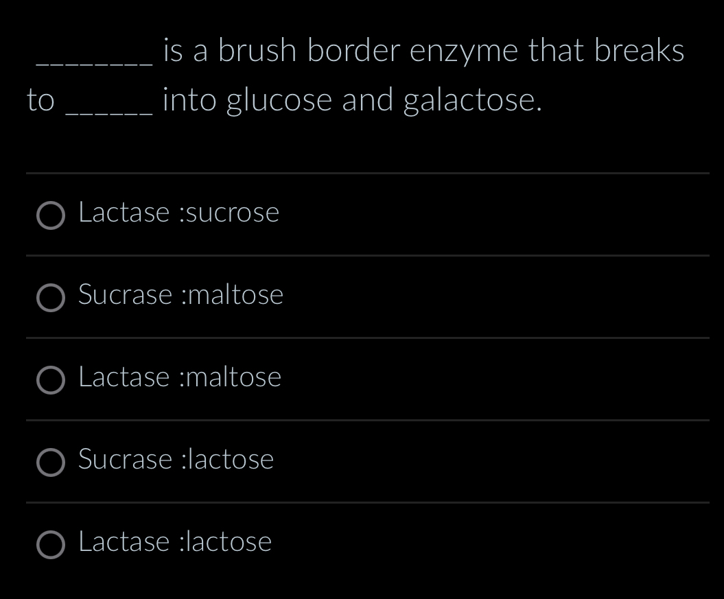 Solved q, ﻿is a brush border enzyme that breaks to q, ﻿into | Chegg.com