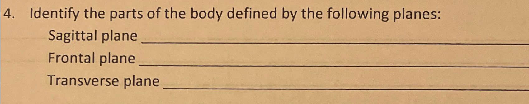 Solved Identify the parts of the body defined by the | Chegg.com