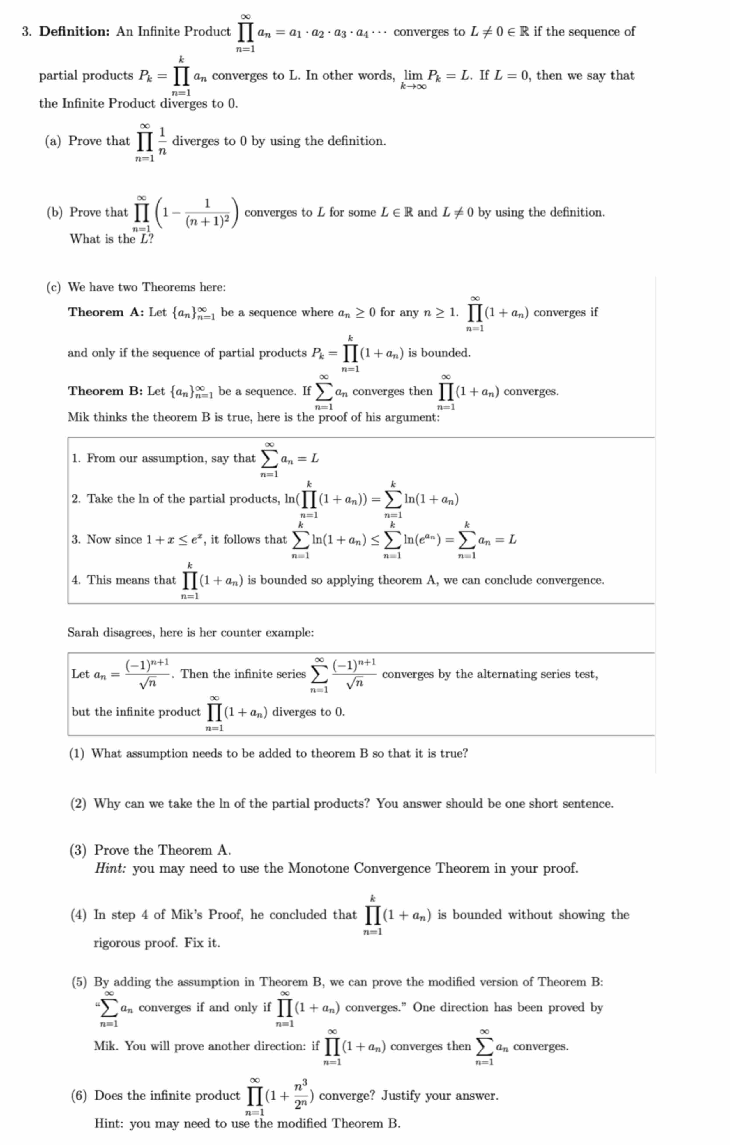 Definition: An Infinite Product | Chegg.com
