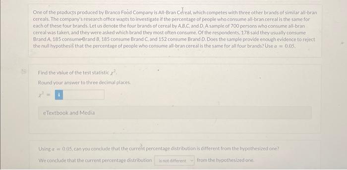 Solved One of the products produced by Branco Food Company | Chegg.com