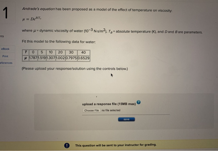 Solved Andrade's equation has been proposed as a model of | Chegg.com