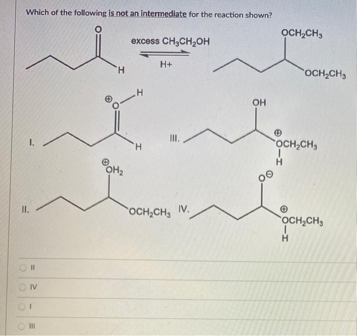 Solved Which of the following is not an intermediate for the | Chegg.com