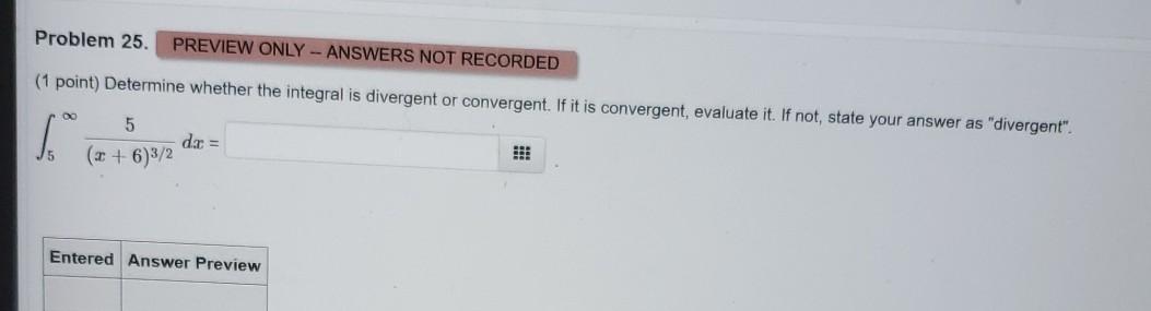 Solved Problem 25. PREVIEW ONLY - ANSWERS NOT RECORDED (1 | Chegg.com