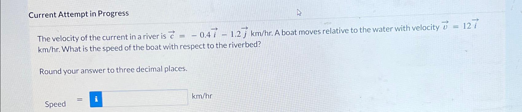 Solved Current Attempt in ProgressThe velocity of the | Chegg.com