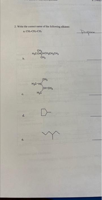 Solved 2. Write the correct name of the following allanes: | Chegg.com
