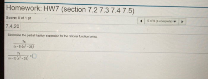 Solved Homework: HW7 (section 7.2 7.3 7.4 7.5) 5 of 9 (4 | Chegg.com