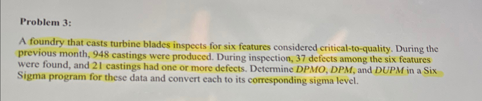 Solved Problem 3:A foundry that casts turbine blades | Chegg.com