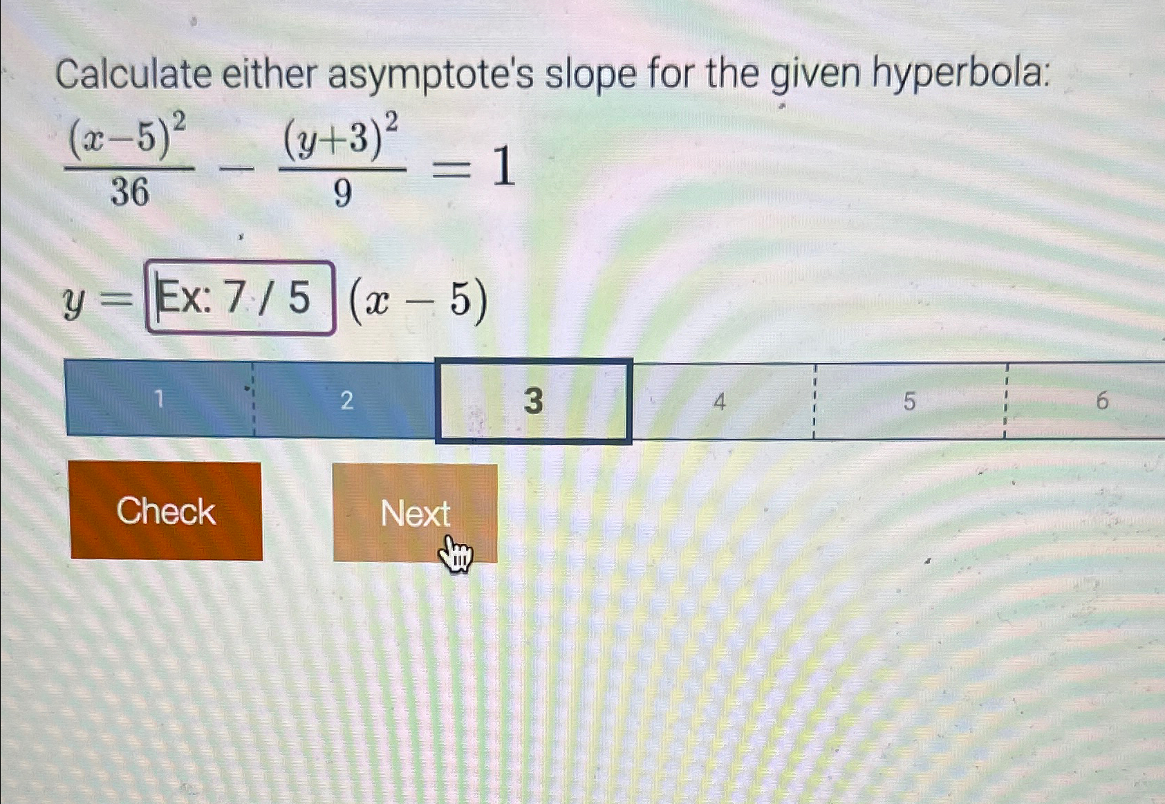 Solved Calculate either asymptote's slope for the given | Chegg.com