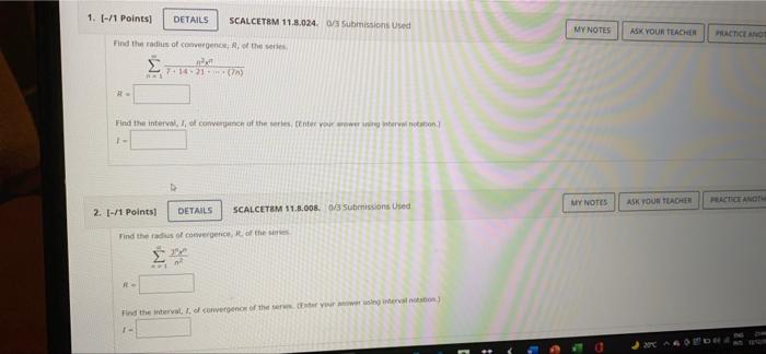 1. (-/1 Points DETAILS SCALCETSM 11.8.024, 0/5 | Chegg.com 1. (-/1 Points DETAILS SCALCETSM 11.8.024, 0/5 | Chegg.com