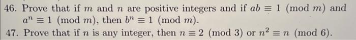 Solved 46. Prove that if m and n are positive integers and | Chegg.com