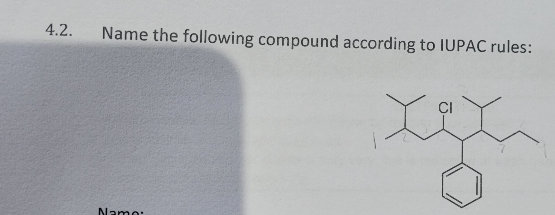 Solved 4.2. ﻿Name the following compound according to IUPAC | Chegg.com