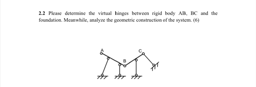 Solved 2.2 ﻿Please determine the virtual hinges between | Chegg.com