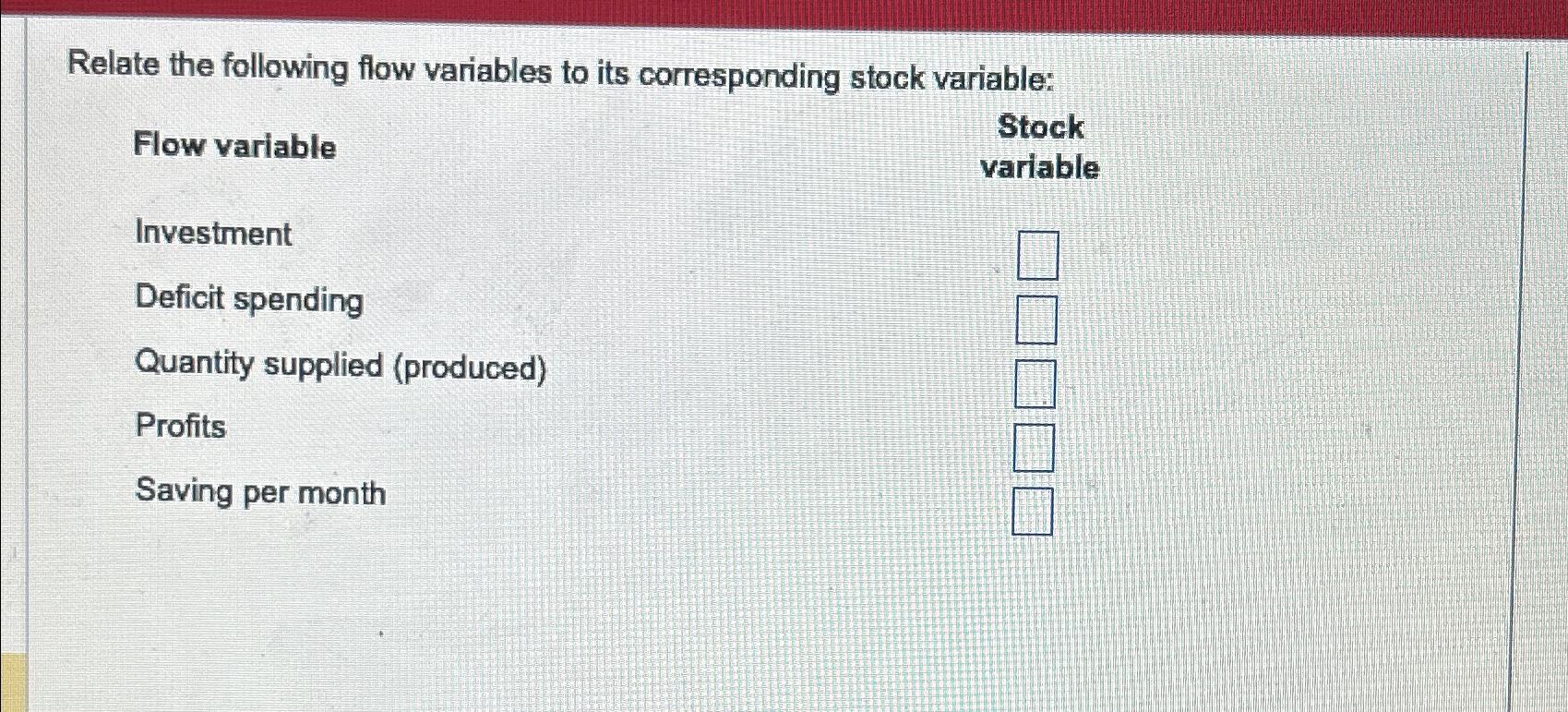Solved Relate the following flow variables to its | Chegg.com
