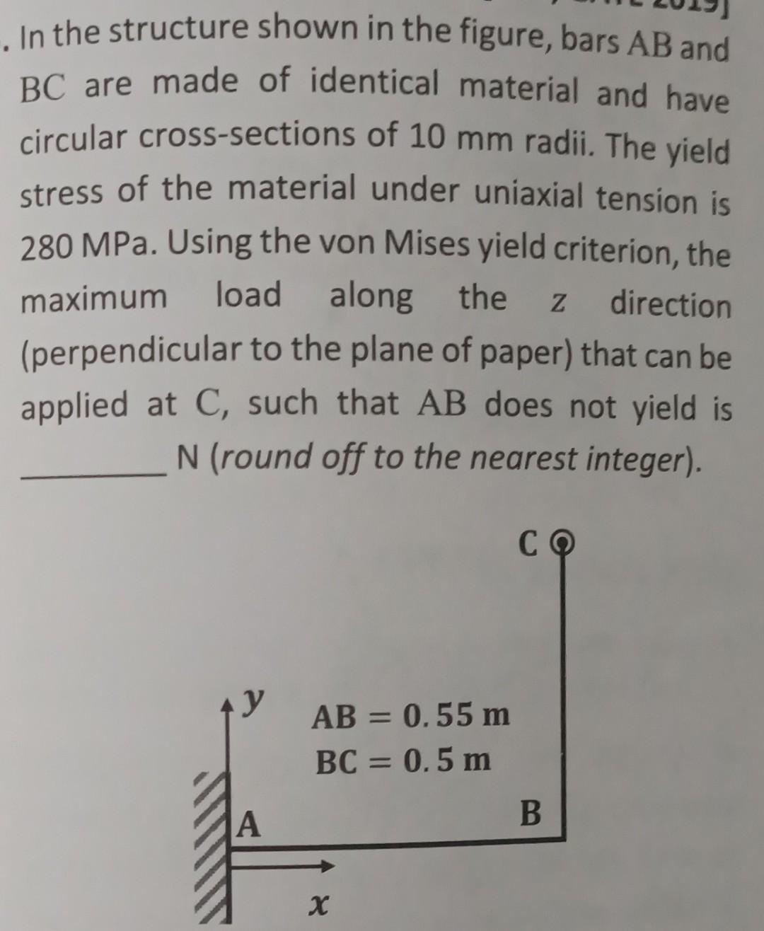 Solved . In the structure shown in the figure, bars AB and | Chegg.com