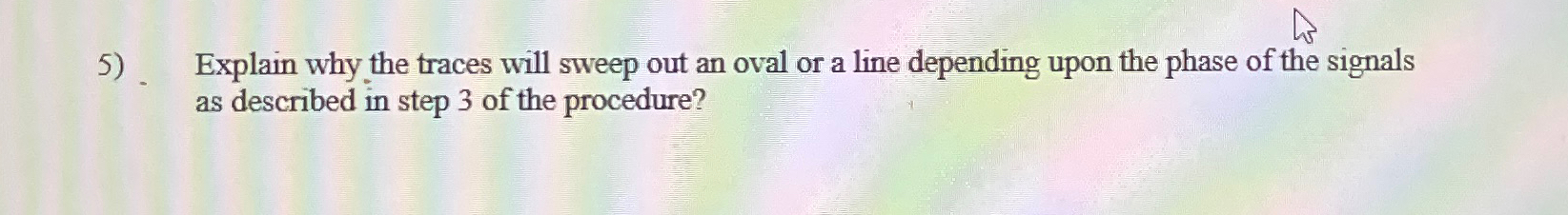 Solved . ﻿Explain why the traces will sweep out an oval or a | Chegg.com