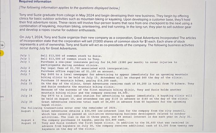 6. Record closing entries as of December 31,2024 and | Chegg.com