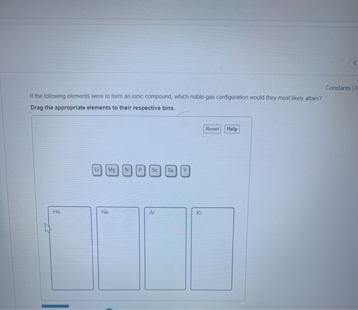 Solved Constants If the following elements were to form an | Chegg.com