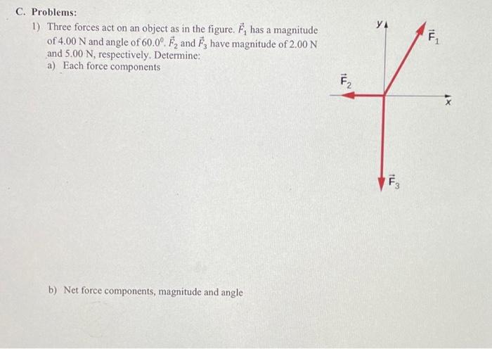 Solved C Problems 1 Three Forces Act On An Object As In