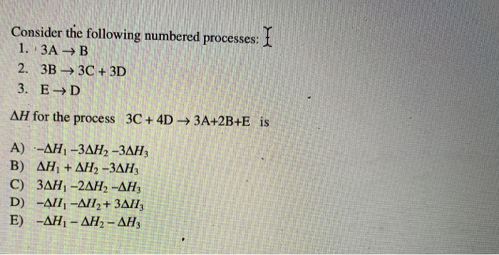 Solved Consider the following numbered processes: esses: I | Chegg.com