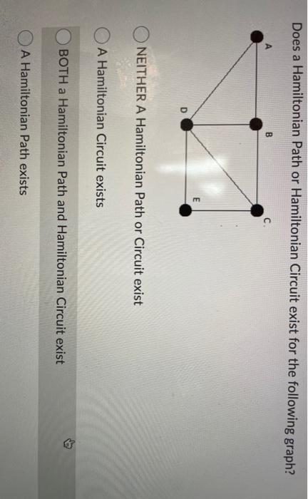 Solved Does a Hamiltonian Path or Hamiltonian Circuit exist | Chegg.com