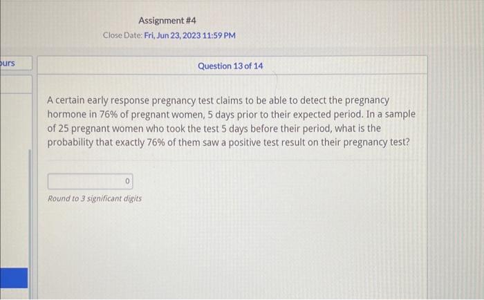 Solved A Certain Early Response Pregnancy Test Claims To Be 9251