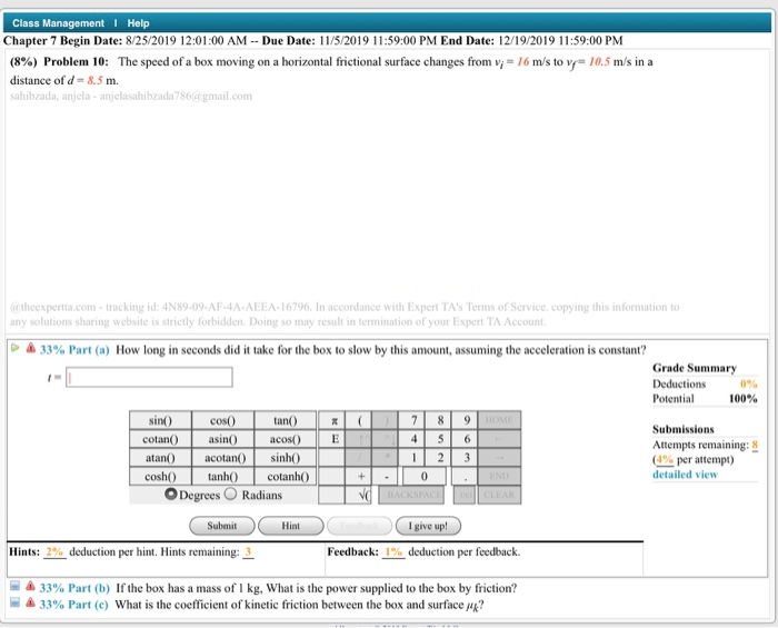 Solved Class Management I Help Chapter 7 Begin Date: | Chegg.com