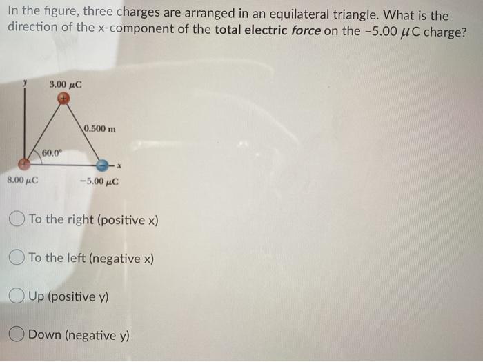 Solved In the figure, three charges are arranged in an | Chegg.com