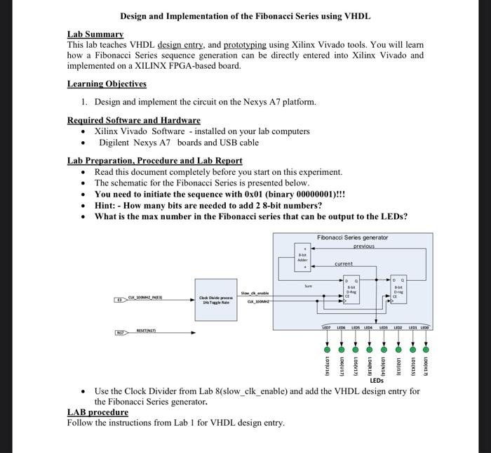 Solved Design And Implementation Of The Fibonacci Series
