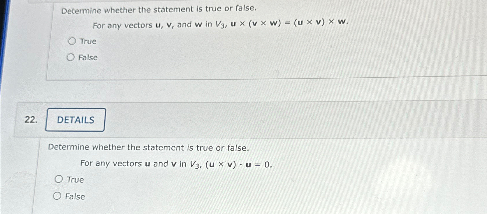 Solved Determine whether the statement is true or false.For | Chegg.com