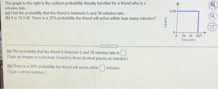 Solved The graph to the right is the uniform probability | Chegg.com