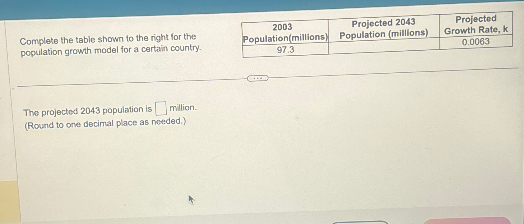 Solved Complete the table shown to the right for the | Chegg.com