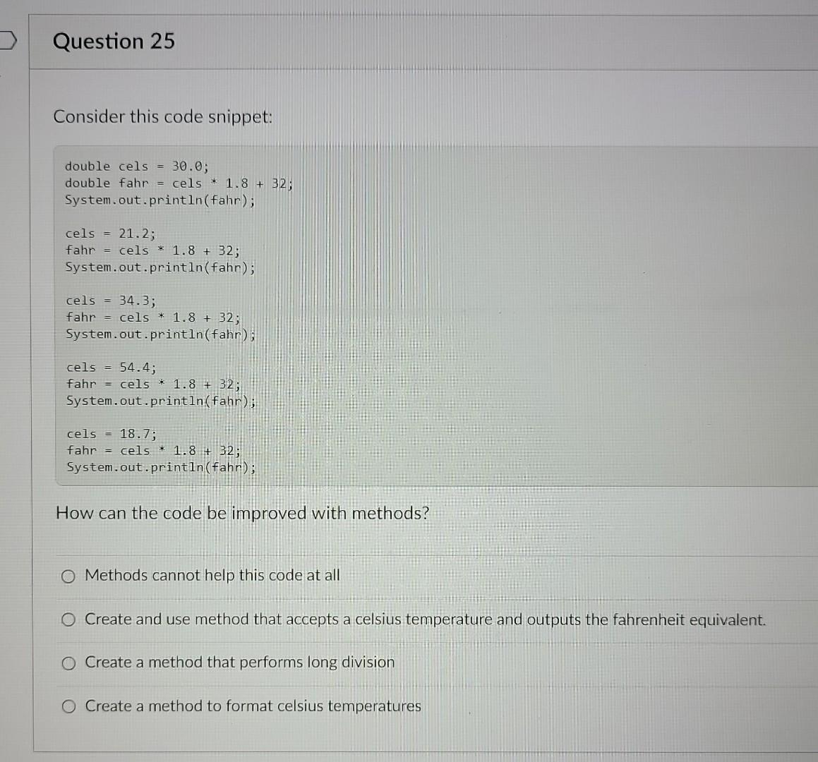 Solved Look at this code sample: public static void bar(int | Chegg.com