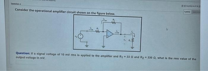 Solved Consider the operational amplifier circuit shown on | Chegg.com