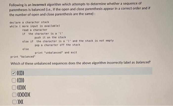 Solved Following is an incorrect algorithm which attempts to | Chegg.com Solved Following is an incorrect algorithm which attempts to | Chegg.com
