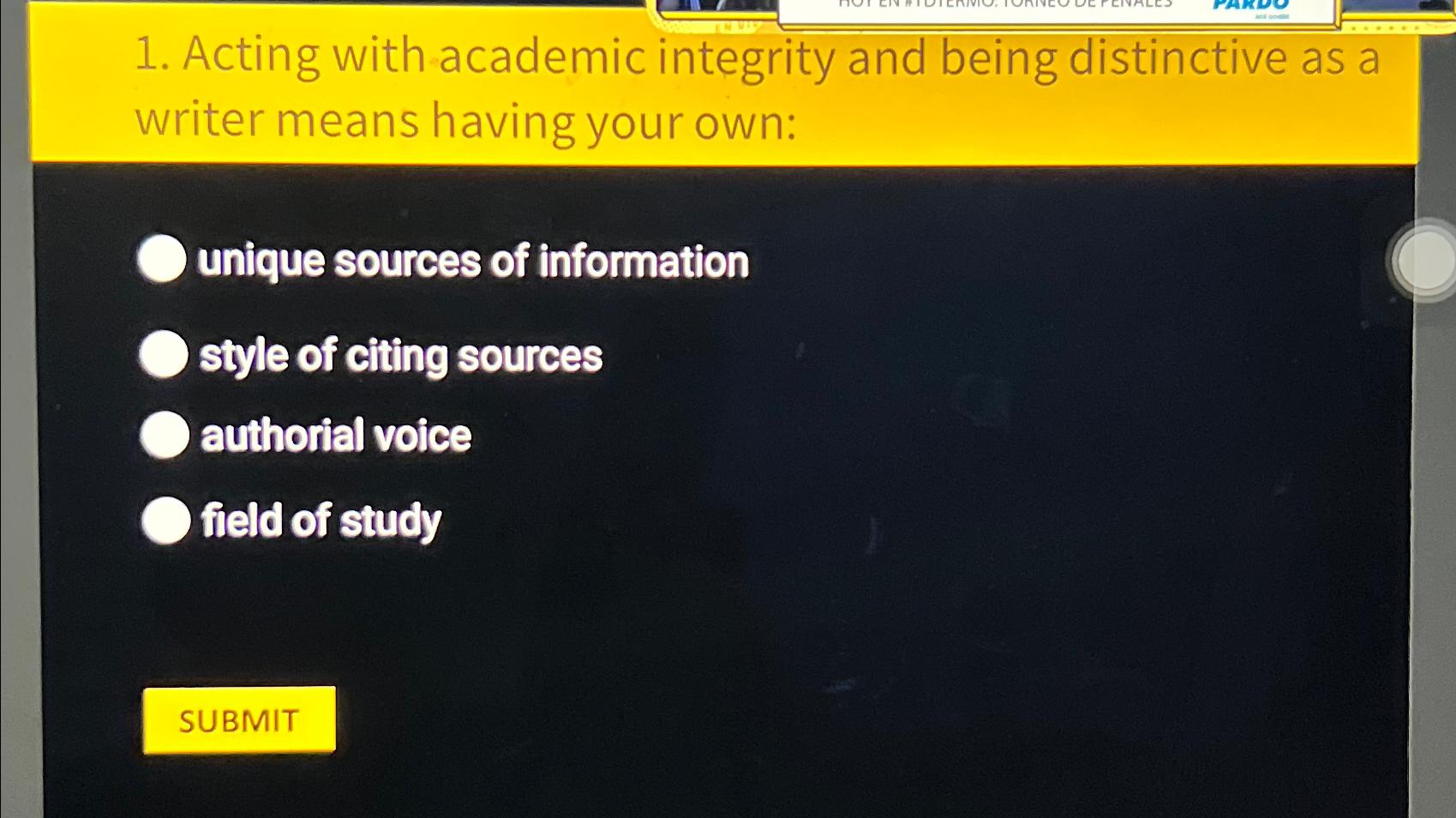 Solved Acting with academic integrity and being distinctive | Chegg.com