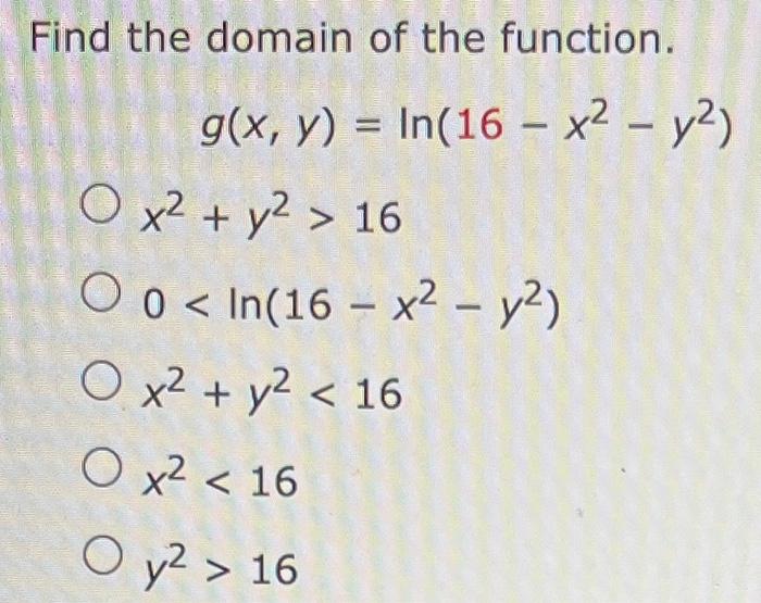 Solved Find the domain of the function. | Chegg.com