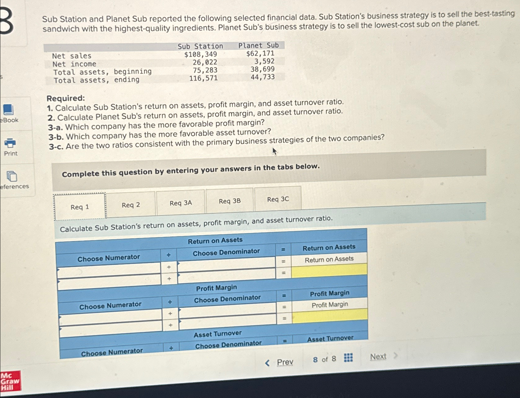 Solved Sub Station and Planet Sub reported the following | Chegg.com