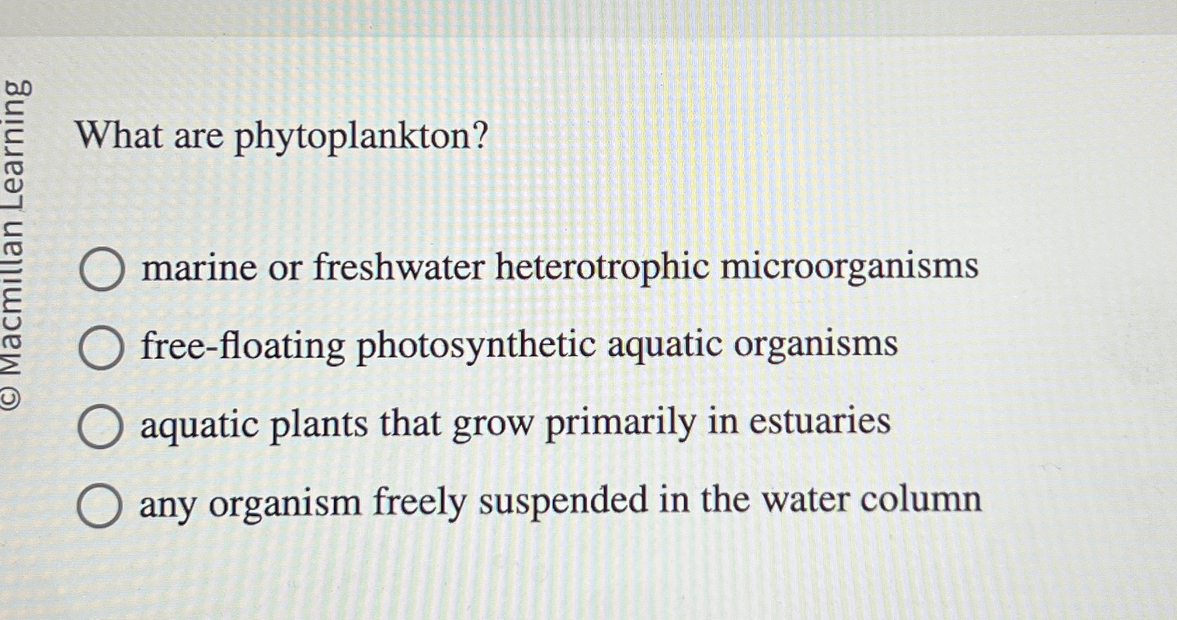 Solved What are phytoplankton?marine or freshwater | Chegg.com