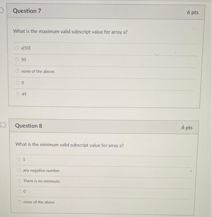What Is The Maximum Valid Subscript Value For Array