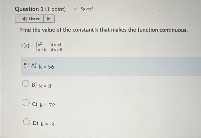 Solved Find the value of the constant k that makes the | Chegg.com