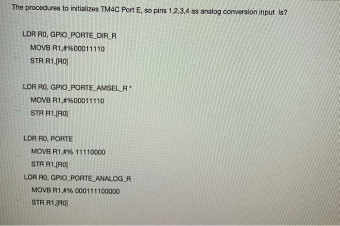 Solved The Procedures To Initializes Tm4c Port E So Pins 