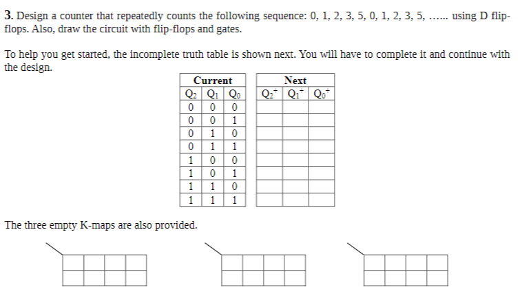 Solved Design a counter that repeatedly counts the following | Chegg.com