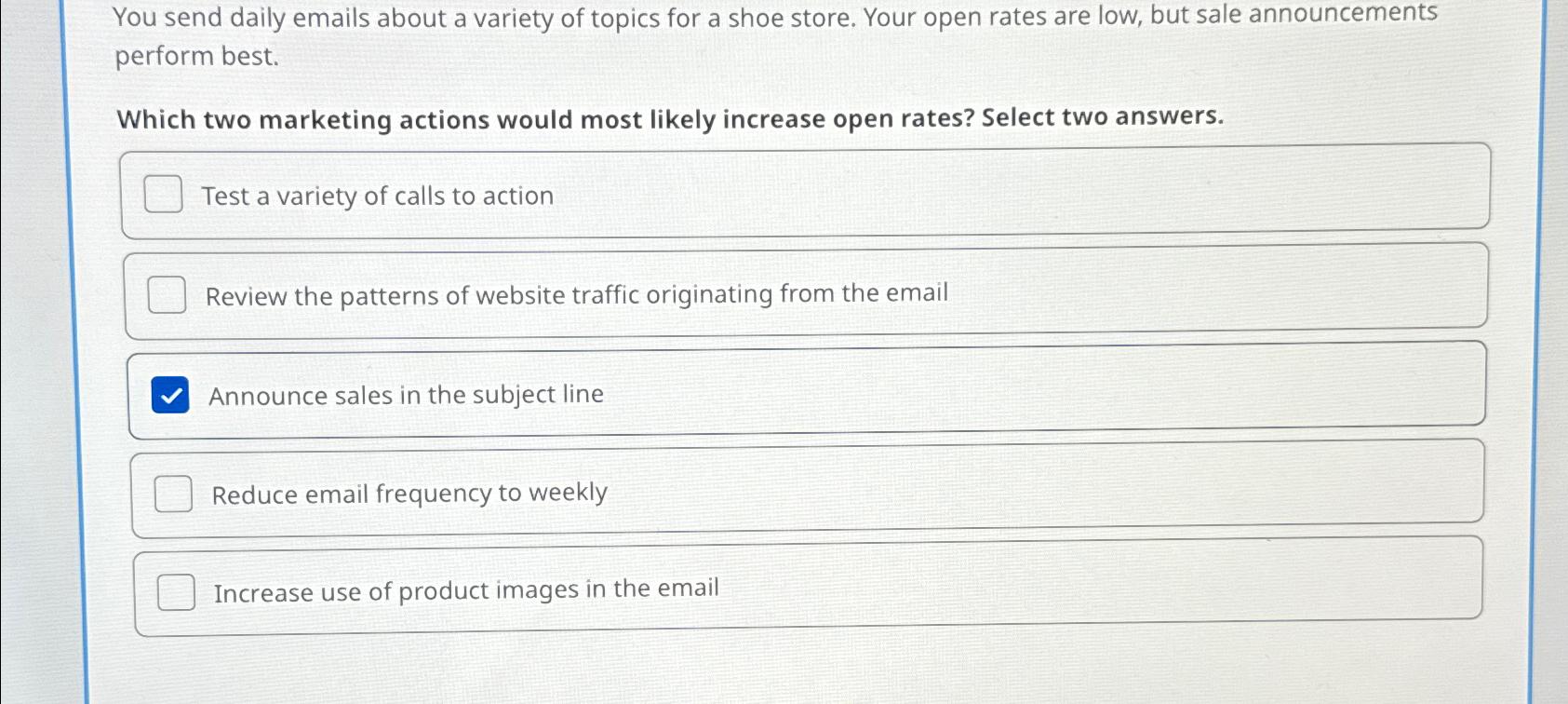 Solved You send daily emails about a variety of topics for a | Chegg.com