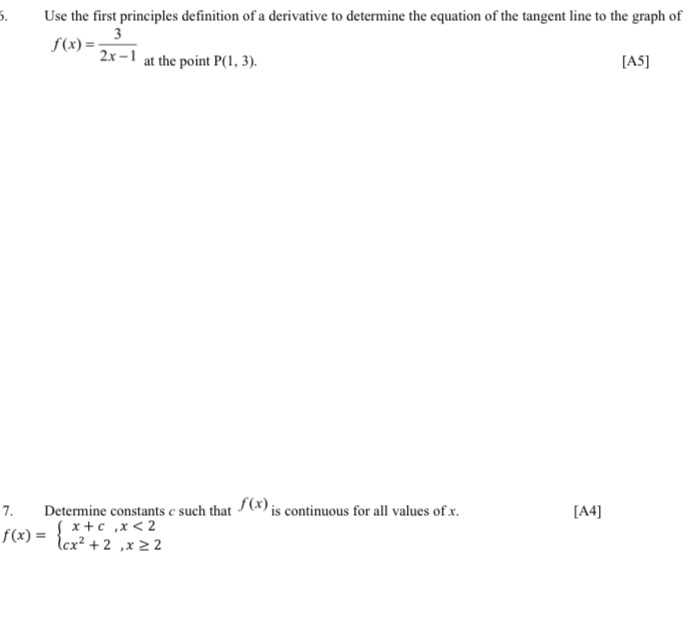Solved Use the first principles definition of a derivative | Chegg.com