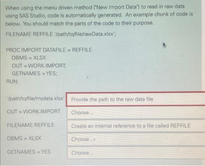 Solved When using the menu driven method ("New Import Data") | Chegg.com