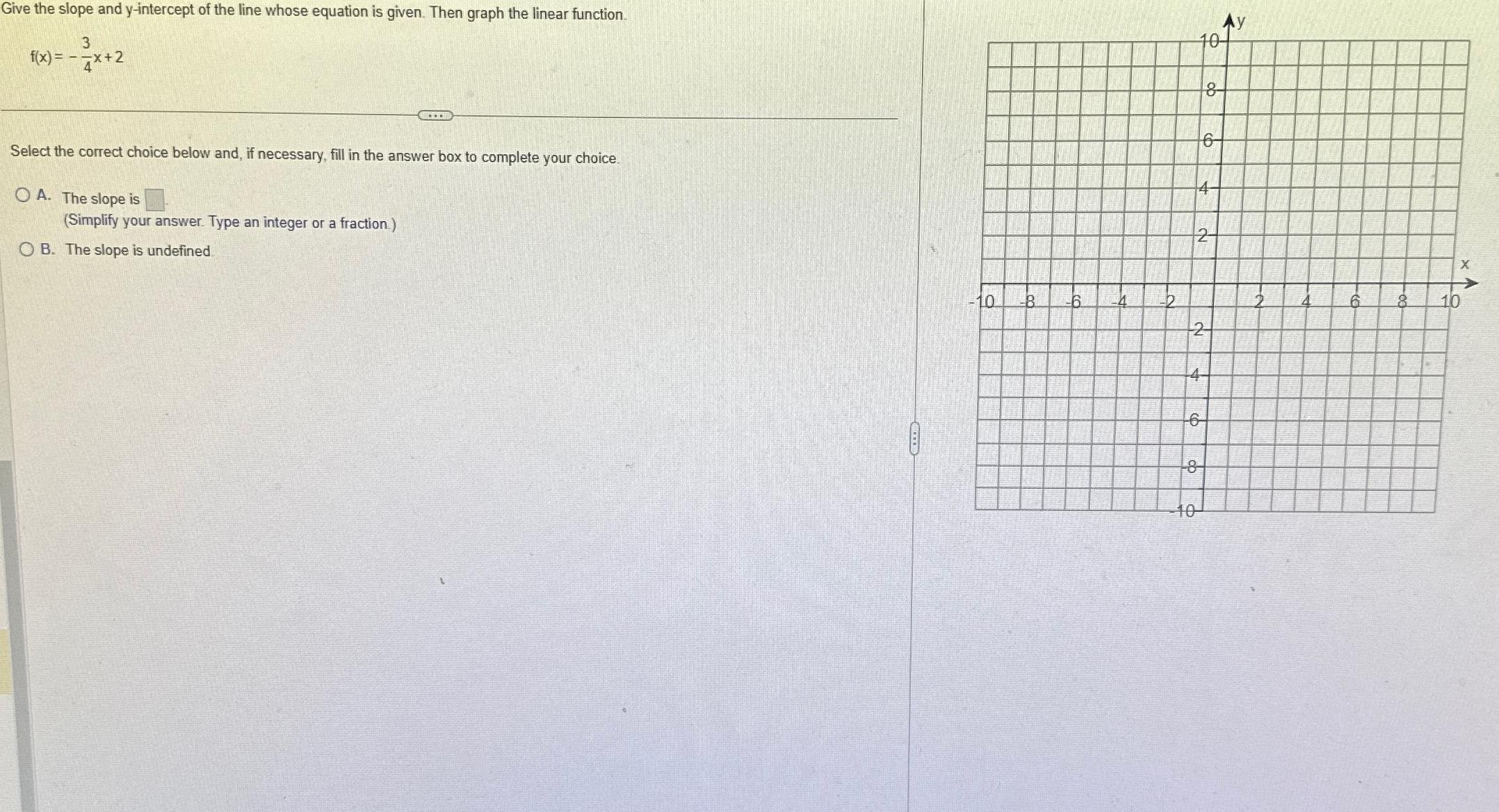 Solved Give the slope and y-intercept of the line whose | Chegg.com