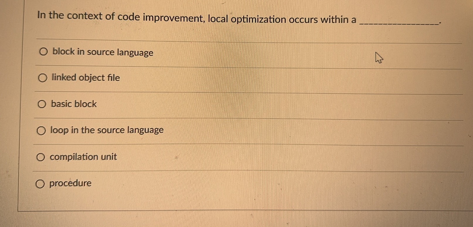 Solved cIn the context of code improvement, local | Chegg.com